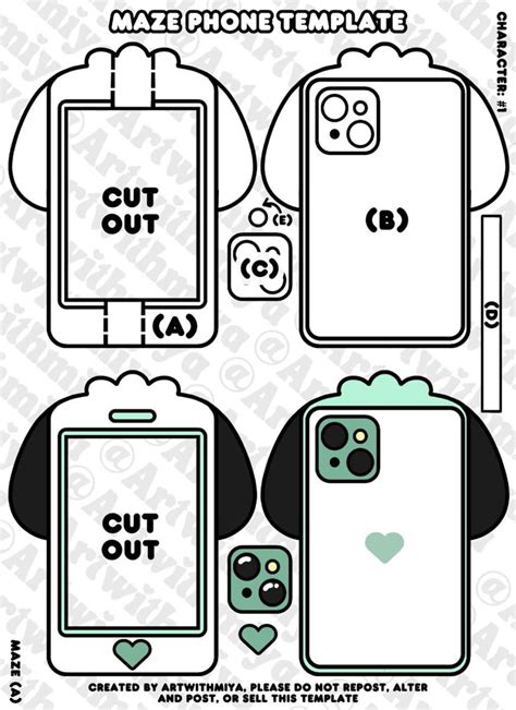 Pochacco Maze Phone Template ♡ A In 2024 Diy Crafts Pencil Case Hello Kitty Crafts Paper