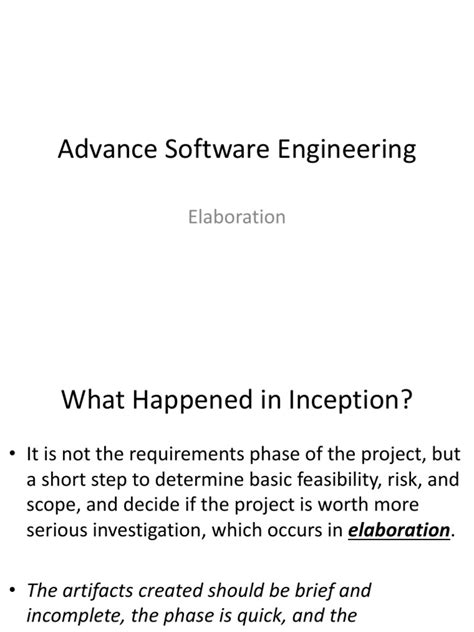 Advance Software Engineering Elaboration Pdf