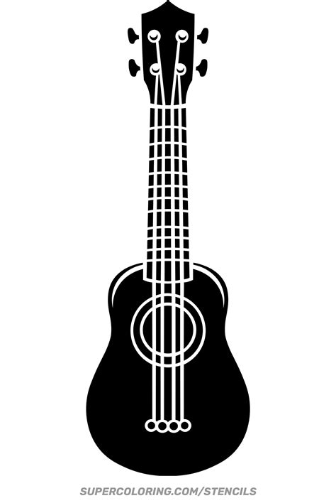 Stencil Of Ukulele Free Printable Papercraft Templates