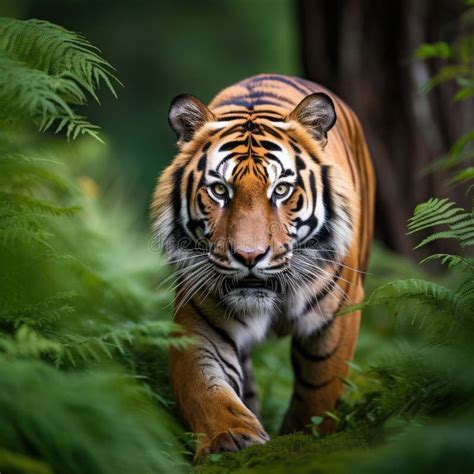 A Majestic Bengal Tiger With Its Striking Orange And Black Coat Stock