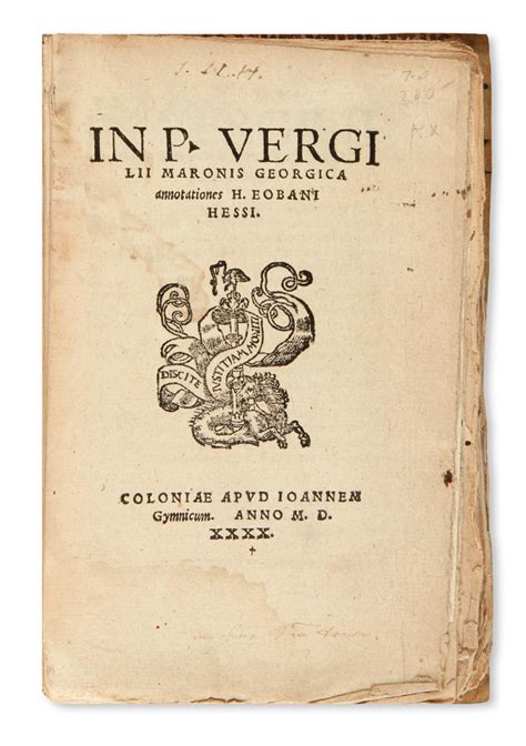 Lot Vergilius Maro Publius Hessus Helius Eobanus In P Vergilii