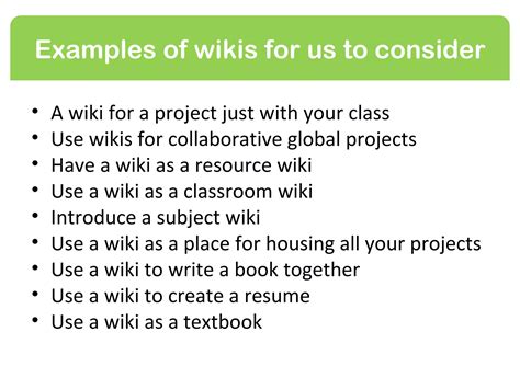 Types Of Wikis Ppt
