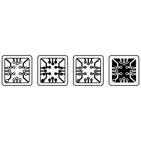 Chip Vector Icon Set Microchip Illustration Symbol Collection Cpu