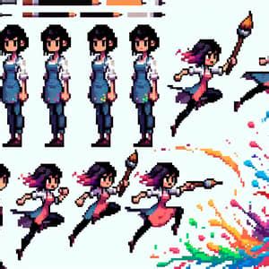 Pixel Art Character Run Sprite 32x32 Pixel Animation Ai Art