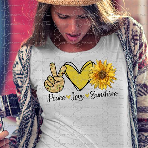 Peace Love Sunshine Png Summer Png Peace Love Sunshine Etsy
