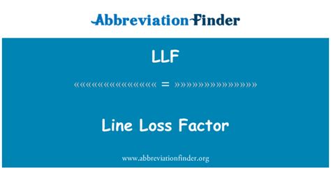 Llf 定义 线路损耗因子 Line Loss Factor