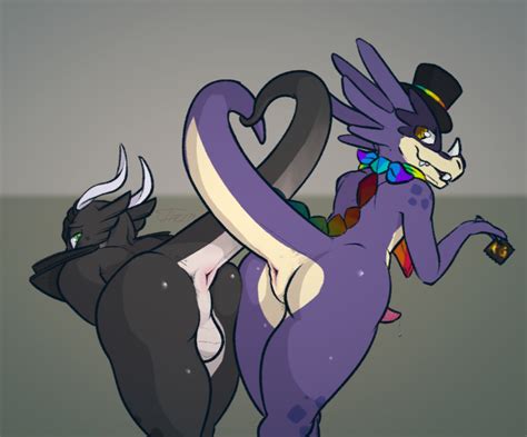 Rule 34 Anthro Anus Ass Backsack Balls Bigjazz Duo Kobold Looking Back Male Male Only Penis