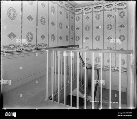 Danversport 166 High Street Interior Detail Upper Hall And Wallpaper