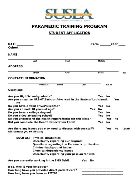 Application For Emtparamedic Certification Doc Template Pdffiller