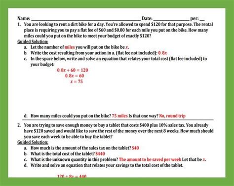 Multi Step Equations 18 One Two And Multi Step Equations And