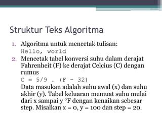 Struktur Dasar Algoritma Dan Notasi Algoritmik Pseudo Code Ppt