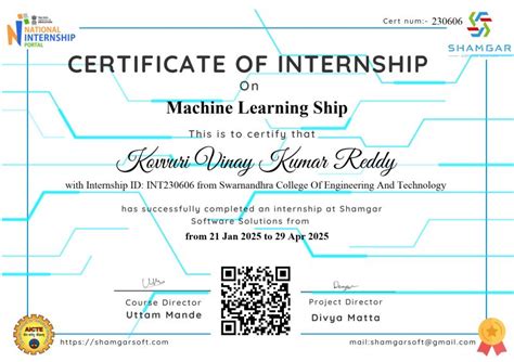 Machinelearning Internship Aicte Shamgarsoftwaresolutions Datascience