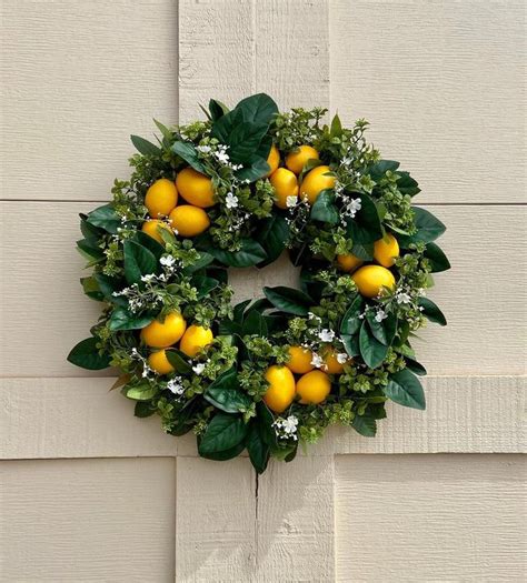 Lemon Wreath Boxwood Wreath French Country Wreath Summer Etsy Lemon
