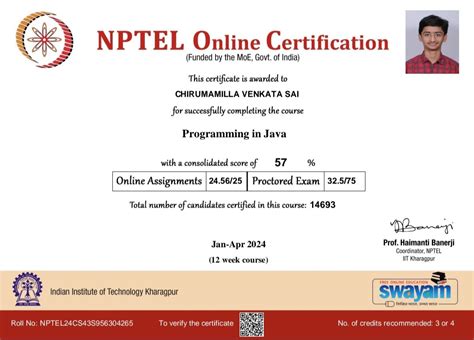Chirumamilla Venkata Sai On Linkedin Java Programming Certification Continuouslearning