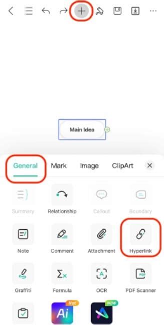 edrawmind mobile guide inserting hyperlinks