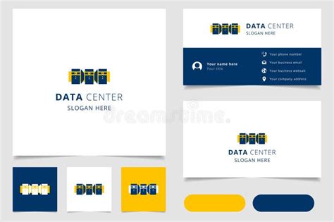 Data Center Logo Design With Editable Slogan Branding Book And