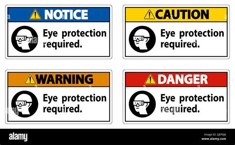 Eye Protection Required Symbol Sign Isolate On White Background Stock