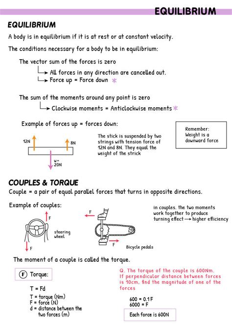 Leaving Certificate Physics Notes Moments And Equilibrium