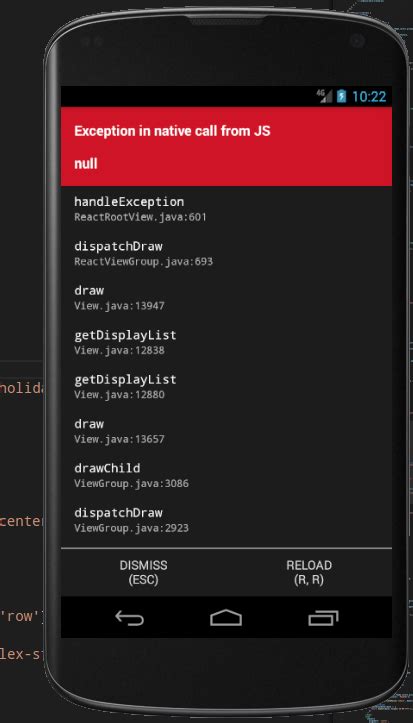 Exception In Native Call From JS Null Issue Facebook React Native GitHub