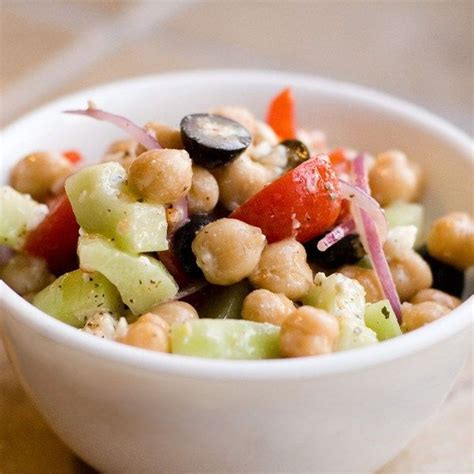 Greek Garbanzo Bean Salad Recipe Bean Salad Recipes Garbanzo Beans