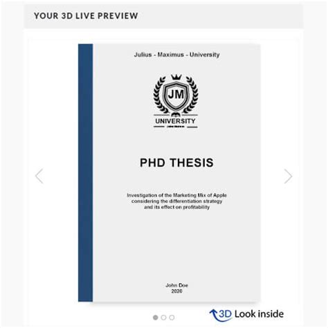 Phd Printing And Binding New ~ 3d Look Inside Function