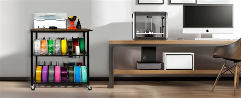 Ikkle 3d Printer Filament Storage Rack With Wheels 3 Tier Heavy Duty