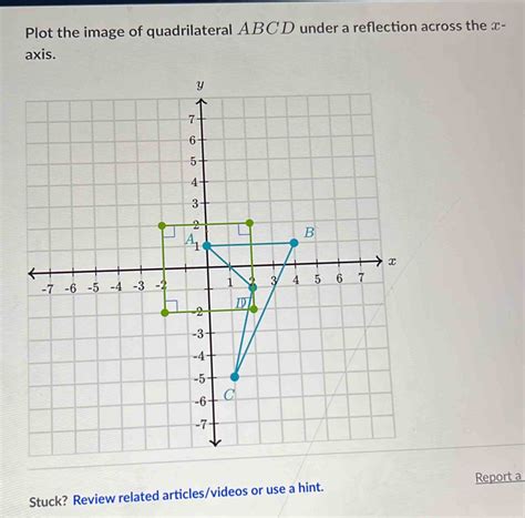 Plot The Image Of Quadrilateral Abcd Under A Reflection Across The X Axis Report A S [math]