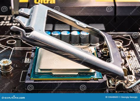 Installation Computer Processor In The Socket Stock Image Image Of Chip Desktop