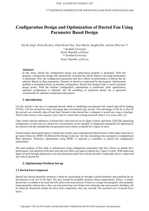 configuration design and optimization of ducted fan using parameter