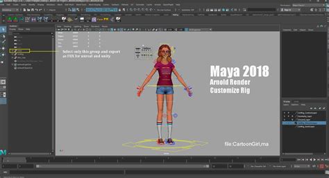 Cartoon Girl Rig 3d Model By Pradipta