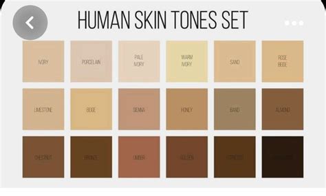 Band Light Grey Brown Skin Tone Chart Art Color Palettes