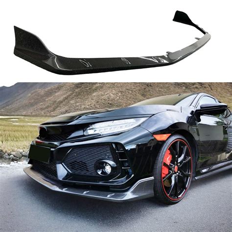 Fits 2017 2021 Honda Civic Type R Fk8 Carbon Fiber Front Bumper Lip Sp