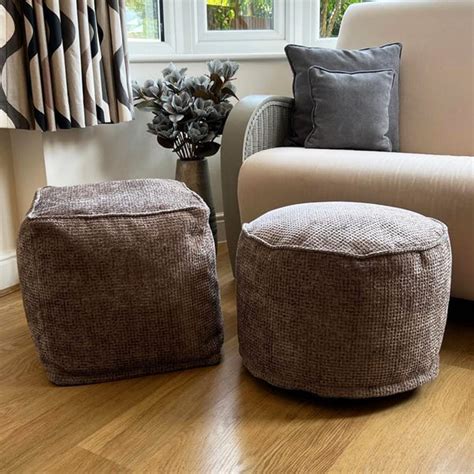 Daro Waffle Cube Pouffe Dunelm