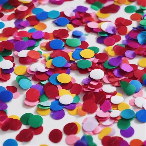 Premium Ai Image Colorful Assorted Confetti With Serpentine On White