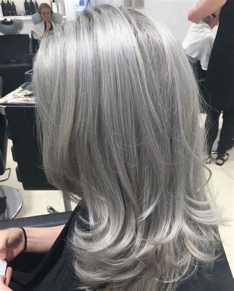 Silver Toned Grey Died Hair Sliver White Hair Silver Hair Color Ideas