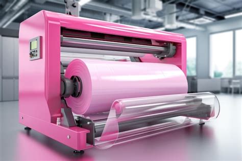 Máquina De Fabricação De Sacos De Plástico Rosa Exibida Na Exposição