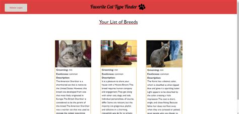 Cat Breed Selector Try Using Bootstrap Devpost