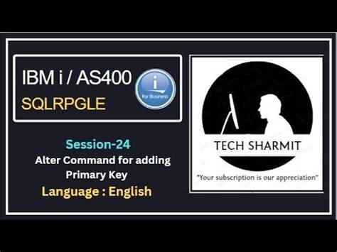IBM I DB2 ALTER Command For Adding Primary Key In File SQLRPGLE