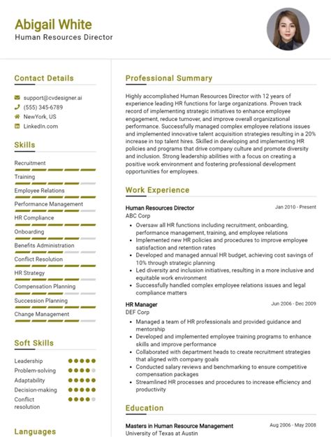 16 Human Resources Manager Cv Examples And Templates For 2026