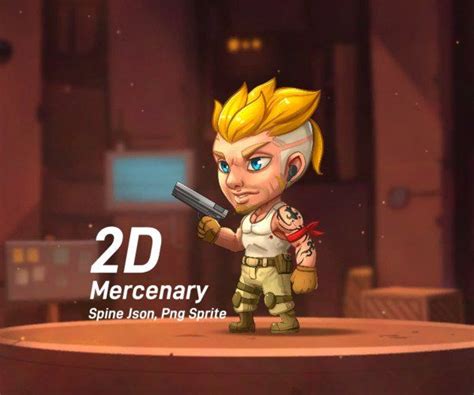 Artstation 2d Chibi Mercenary Game Character Spine Game Assets