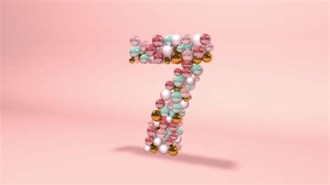 Number 7 Seven Made Of Beads Glass Balls Stock Motion Graphics Sbv