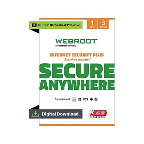 Webroot Internet Security Plus For 3 Users Windows Mac Android Ios