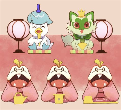 Sprigatito Fuecoco And Quaxly Pokemon Drawn By Konomaru Zassou Pastime Danbooru
