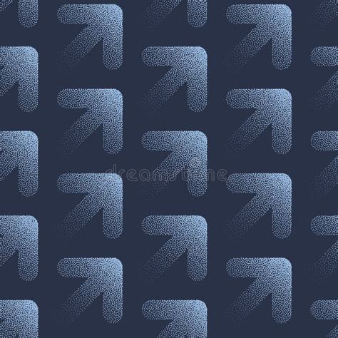 Arrow Movement Vector Seamless Pattern Trendy Blue Colour Abstract