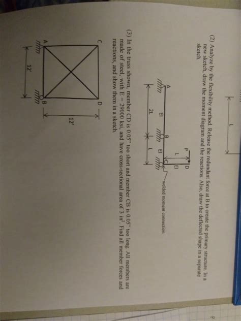 2 Analyze By The Flexibility Method Release The