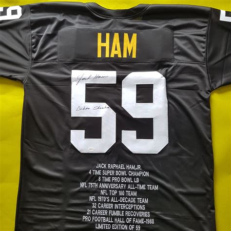 Jack Ham Pittsburgh Steelers Linebacker Signed Career Highlight Stats Jersey Inscribed