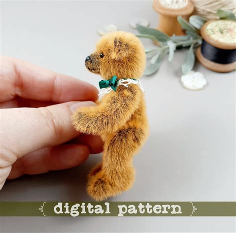 George Pdf Sewing Pattern Miniature Teddy Bear Pattern 7cm Etsy