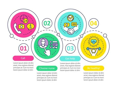 Free Vector Four Elements Flow Chart Template For Presentation Business Data Visualization