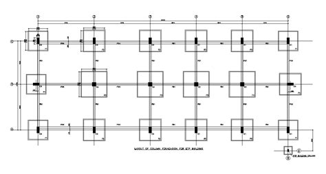 Layout Of Column Foundation For Etp Building Has Given In This 2d Autocad Dwg Drawing File