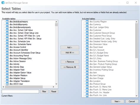 Data Selection Rules Jet